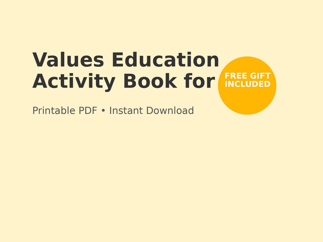 Values Education Activity Book for Kids | Printable PDF | Character ...