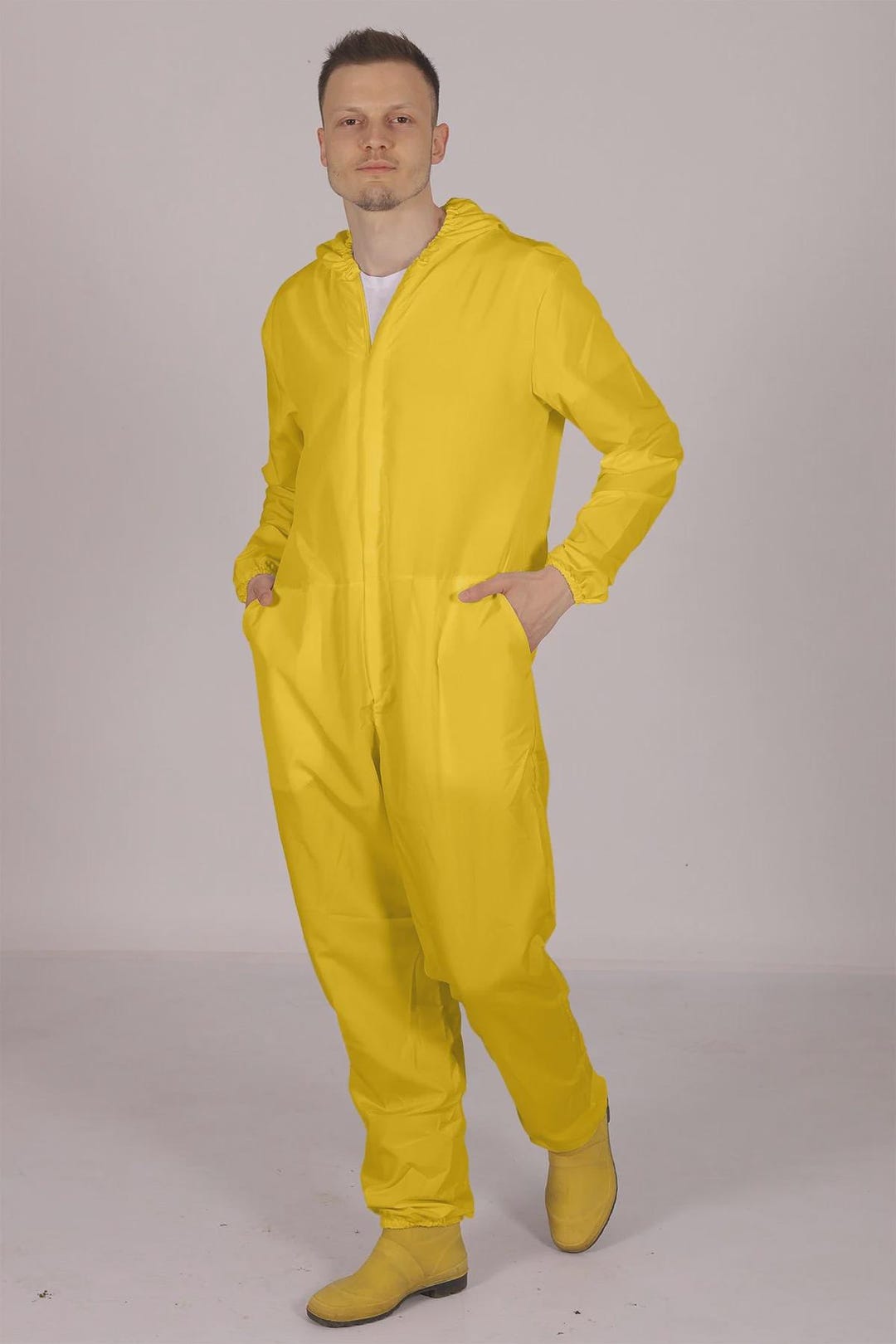 Yellow Waterproof Work Overalls - Unisex Breathable Coveralls for ...