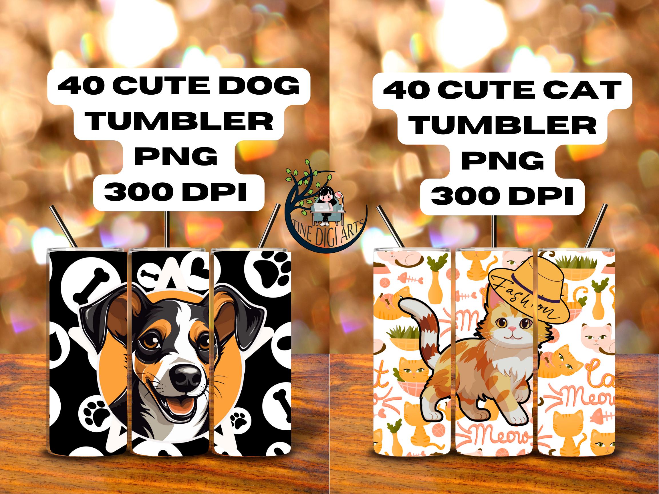 80 Cat Tumbler Wrap, 20oz Cat Tumbler Wrap Bundle, 20oz Dog Tumbler ...