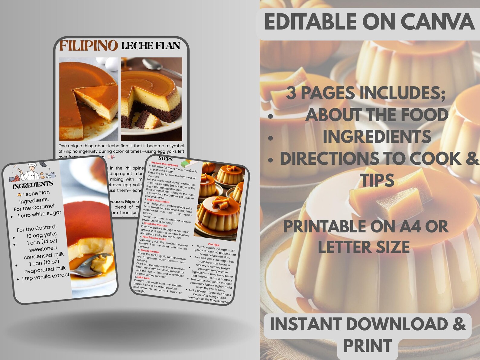 Simple Recipe Card Template, Ready to Print Recipe Card, A4 Recipe Card ...