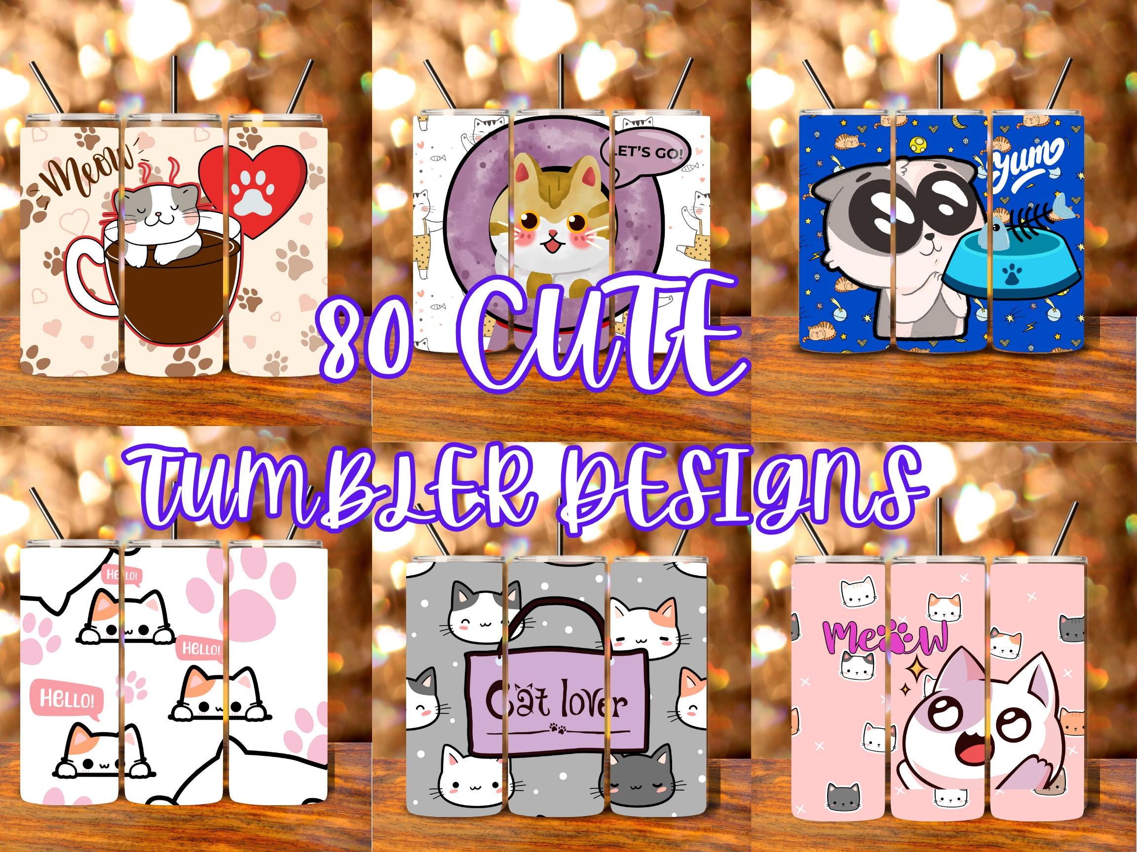 80 Cat Tumbler Wrap, 20oz Cat Tumbler Wrap Bundle, 20oz Dog Tumbler ...