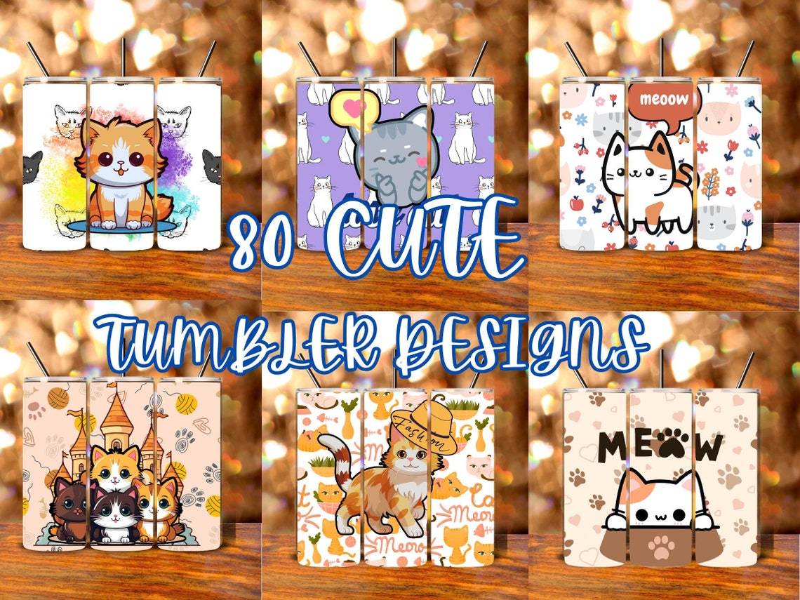 80 Cat Tumbler Wrap, 20oz Cat Tumbler Wrap Bundle, 20oz Dog Tumbler ...