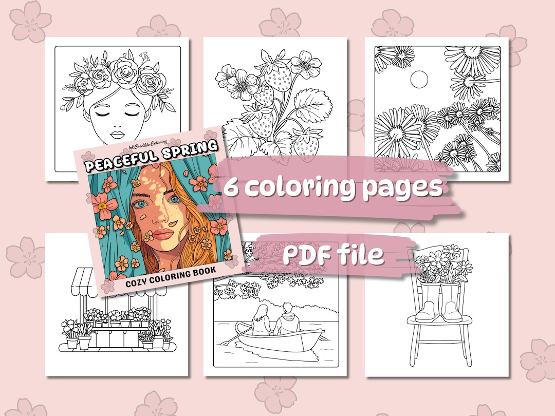 Peaceful Spring: Cozy Coloring Book by Inkcredible Coloring | 6 Digital ...