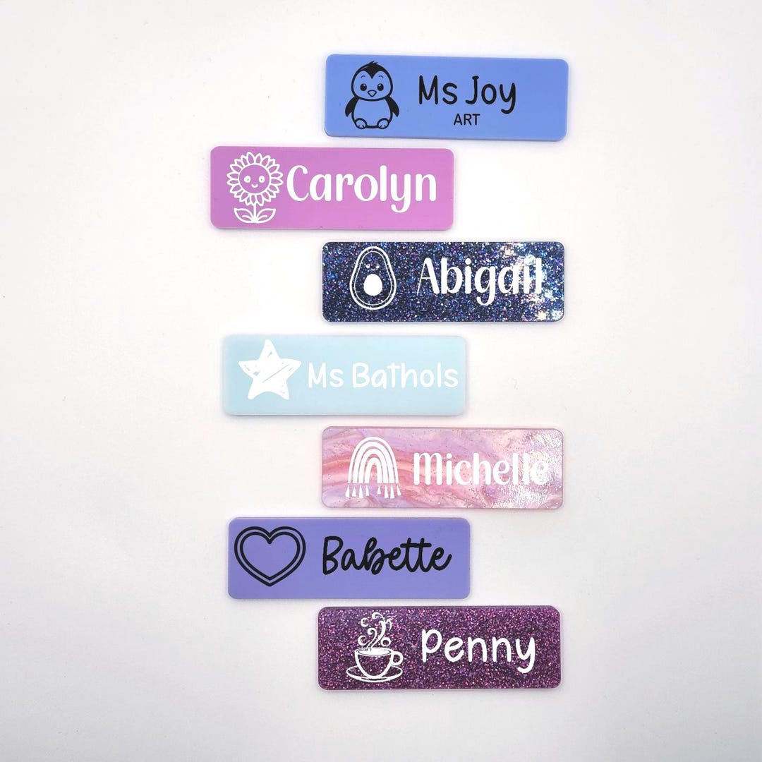 Picture Theme- 2D Engraved Name Badges - Etsy