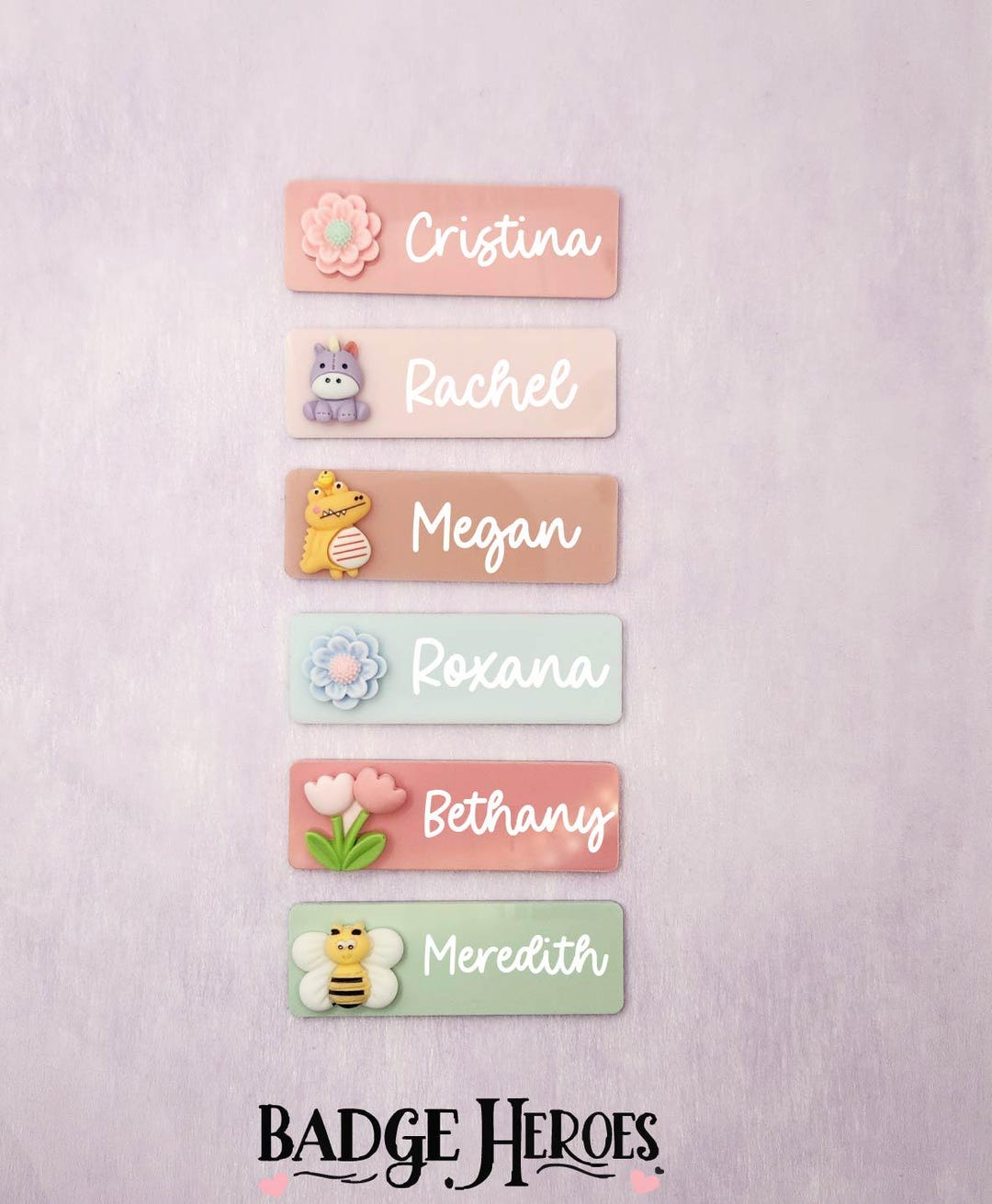 3D Name Badges- Lotus/unicorn/croc/tulips/bee - Etsy