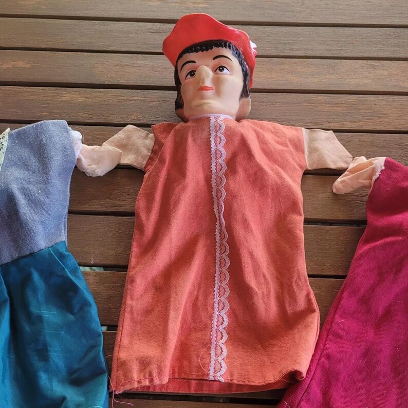 3 Vintage 1960s Hand Puppets King Queen and Sir - Etsy