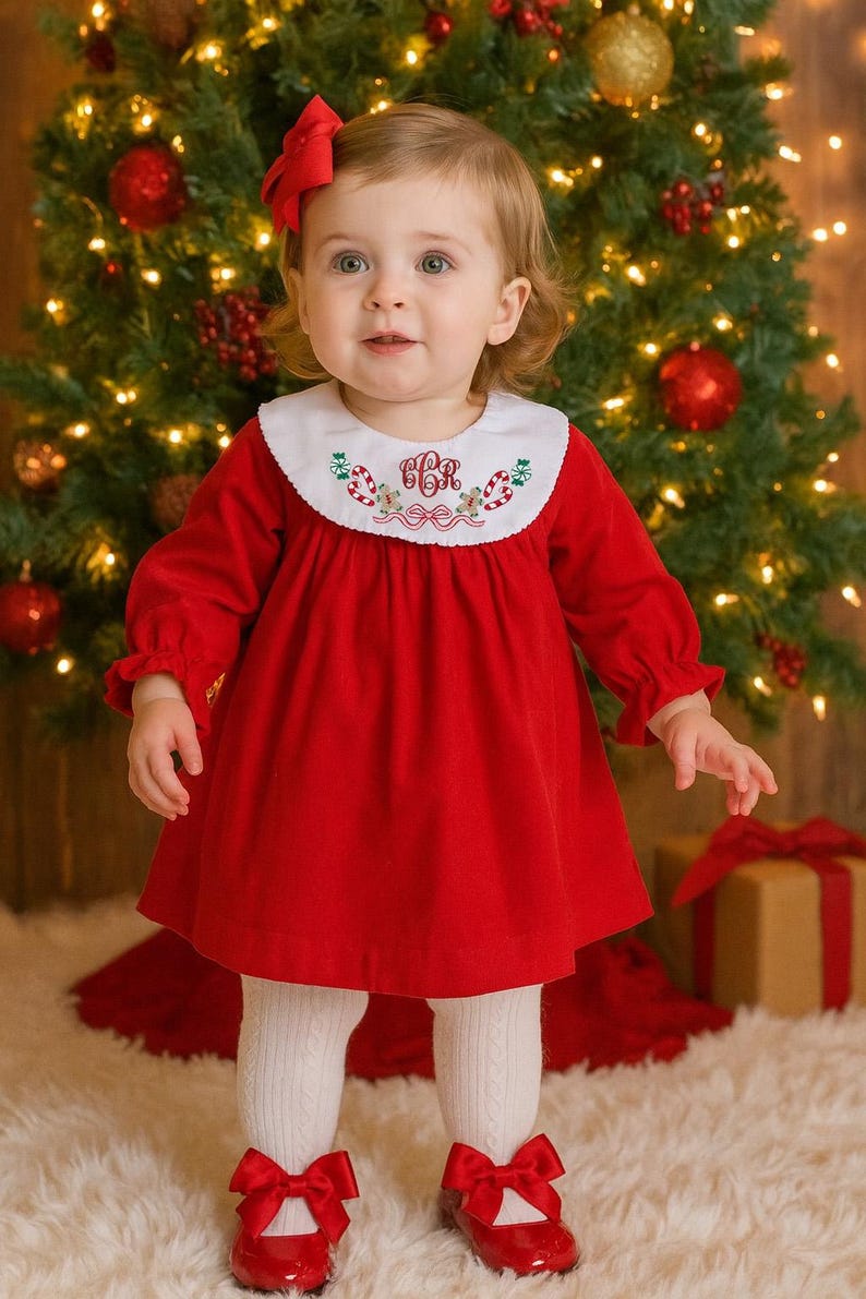 Personalized Red Christmas Dress and Bubble| Name, Monogram, Initial ...