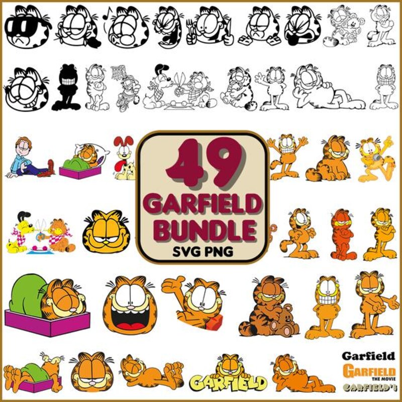 Garfield Svg - Etsy