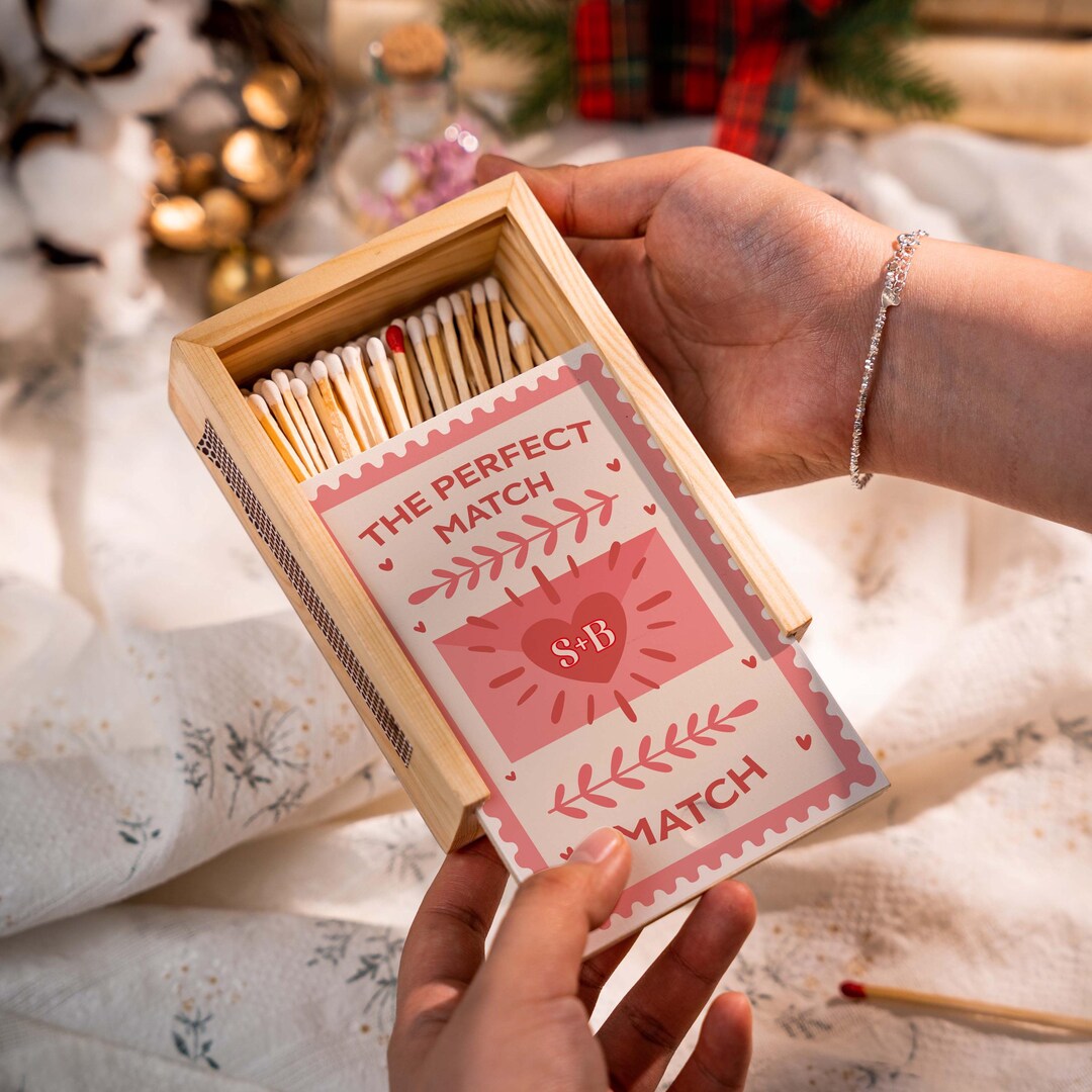 Romantic Wooden Matchbox – “the Perfect Match” Wedding Favor 2024 ...