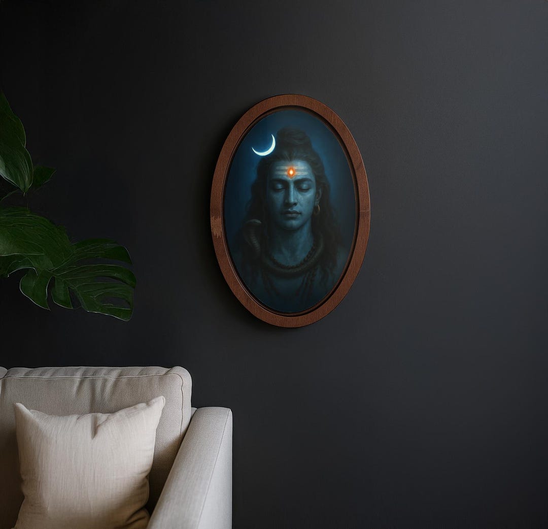 Lord Shiva Wall Art, Mahadev Hindu God Portrait on Wood, Adiyogi for ...