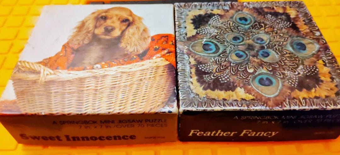 2 Vintage Springbok Mini Puzzles 70 Pieces - Etsy