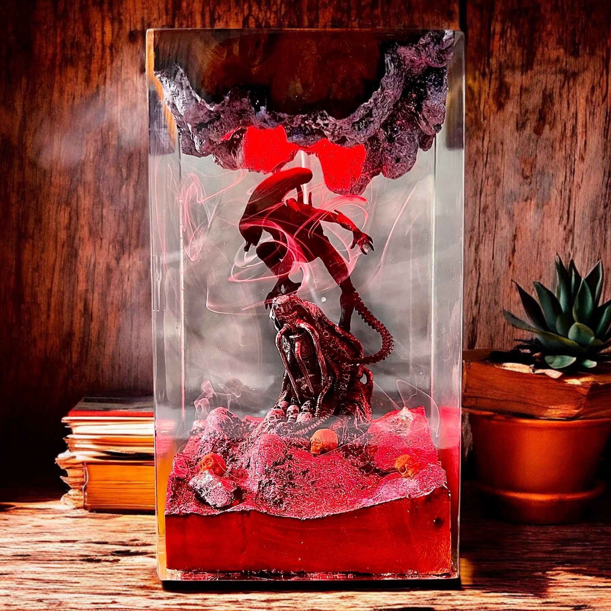 Alien Resin Lamp, Alien LED Night Light, Sci-fi Horror Desk Decor ...