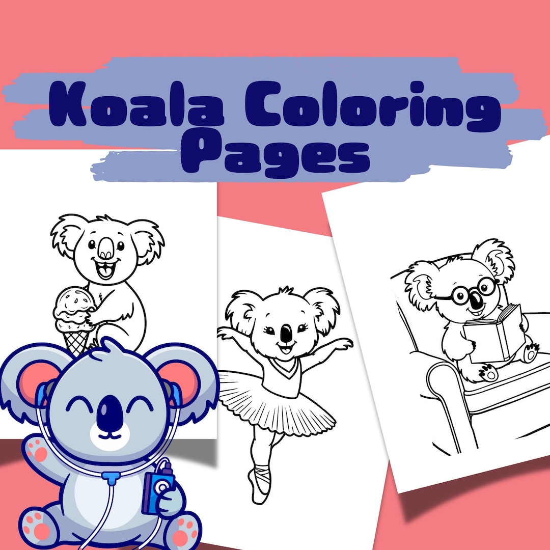 Koala Coloring Pages,25 Cute Koala Coloring Pages, Koala Png, Kawaii ...