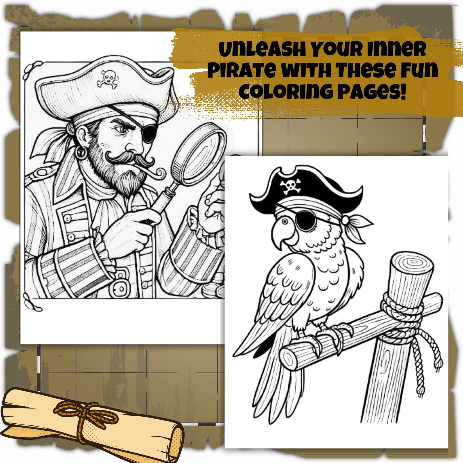 Pirate Coloring Pages - Fun Printable Activity Sheets for Kids & Adults ...