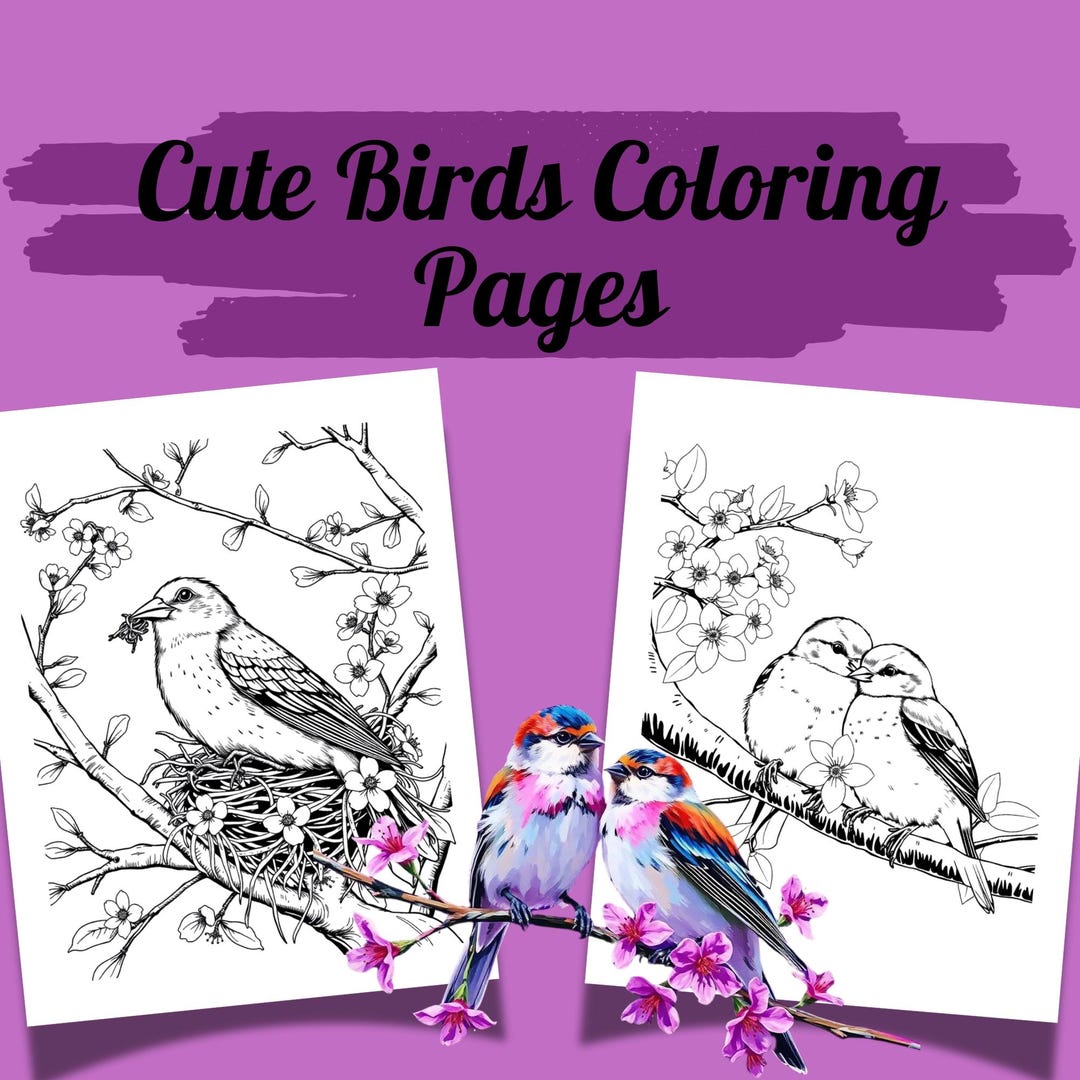 Cute Birds Coloring Pages, Birds Printables, Birds Coloring Easy, Cute ...