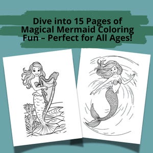 Mermaid Coloring Pages, 15 Cute Printable Sheets for Kids and Adults ...
