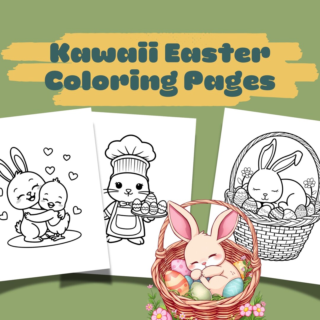 Kawaii Easter Coloring Pages, Kawaii Easter Png, Kawaii Easter, Kawaii ...