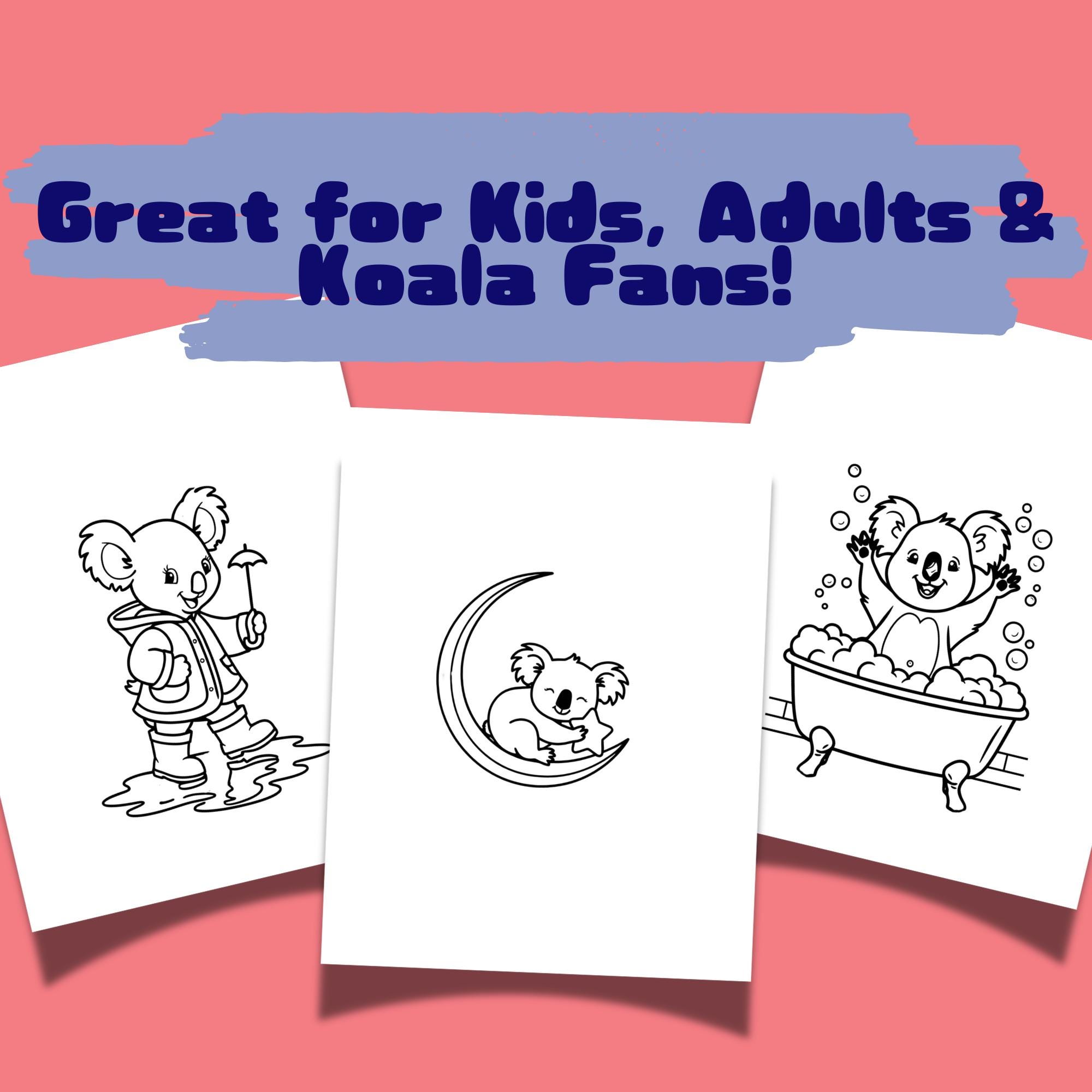 Koala Coloring Pages,25 Cute Koala Coloring Pages, Koala Png, Kawaii ...