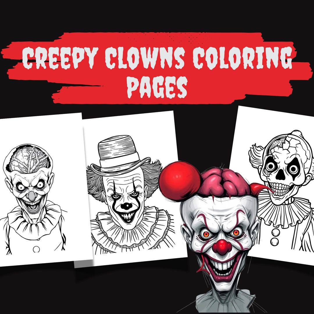 Creepy Clown Coloring Pages, Horror Coloring Pages, Clown Horror, Clown ...