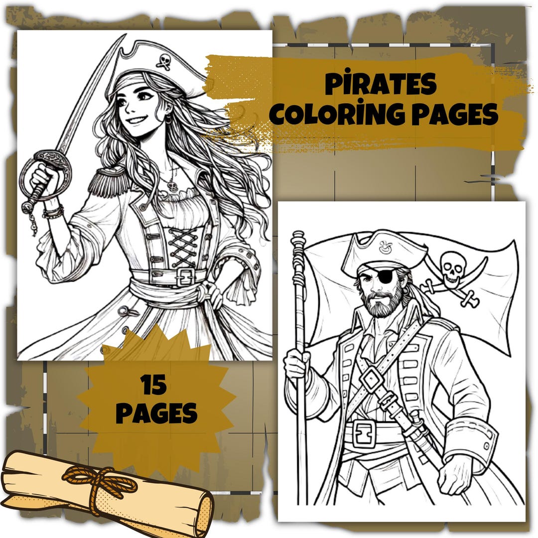 Pirate Coloring Pages - Fun Printable Activity Sheets for Kids & Adults ...