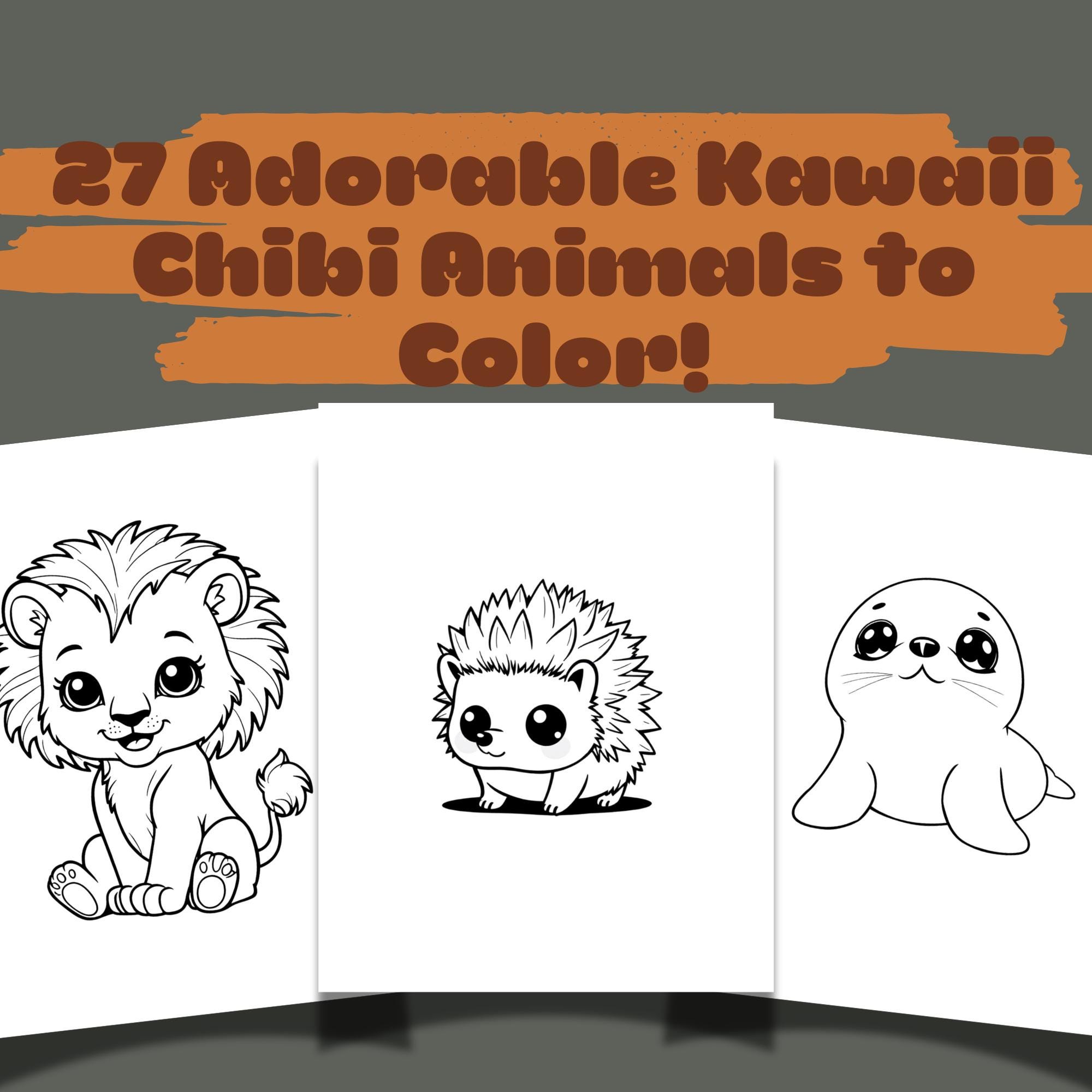 Kawaii Chibi Animals Coloring Book, Kawaii Chibi Drawings, Kawaii Chibi ...