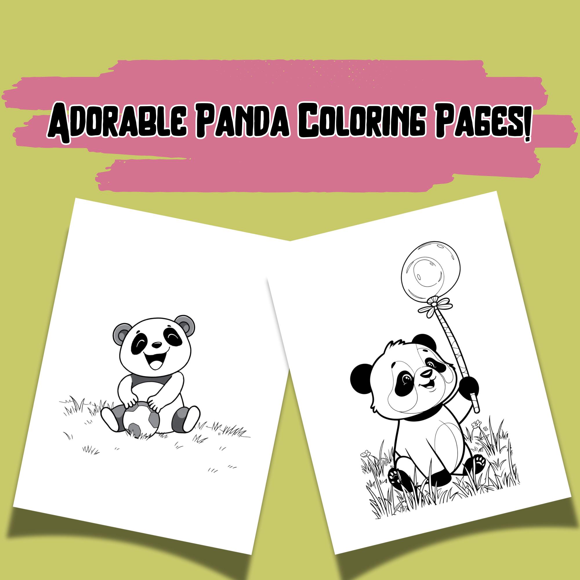 Panda Coloring Pages, Panda Digital Download, Panda Gifts, Cute Panda ...