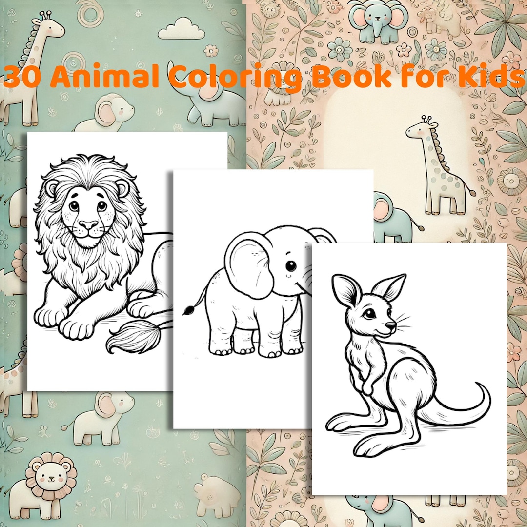 30 Animal Coloring Book for Kids - Cute & Printable Coloring Pages PDF ...