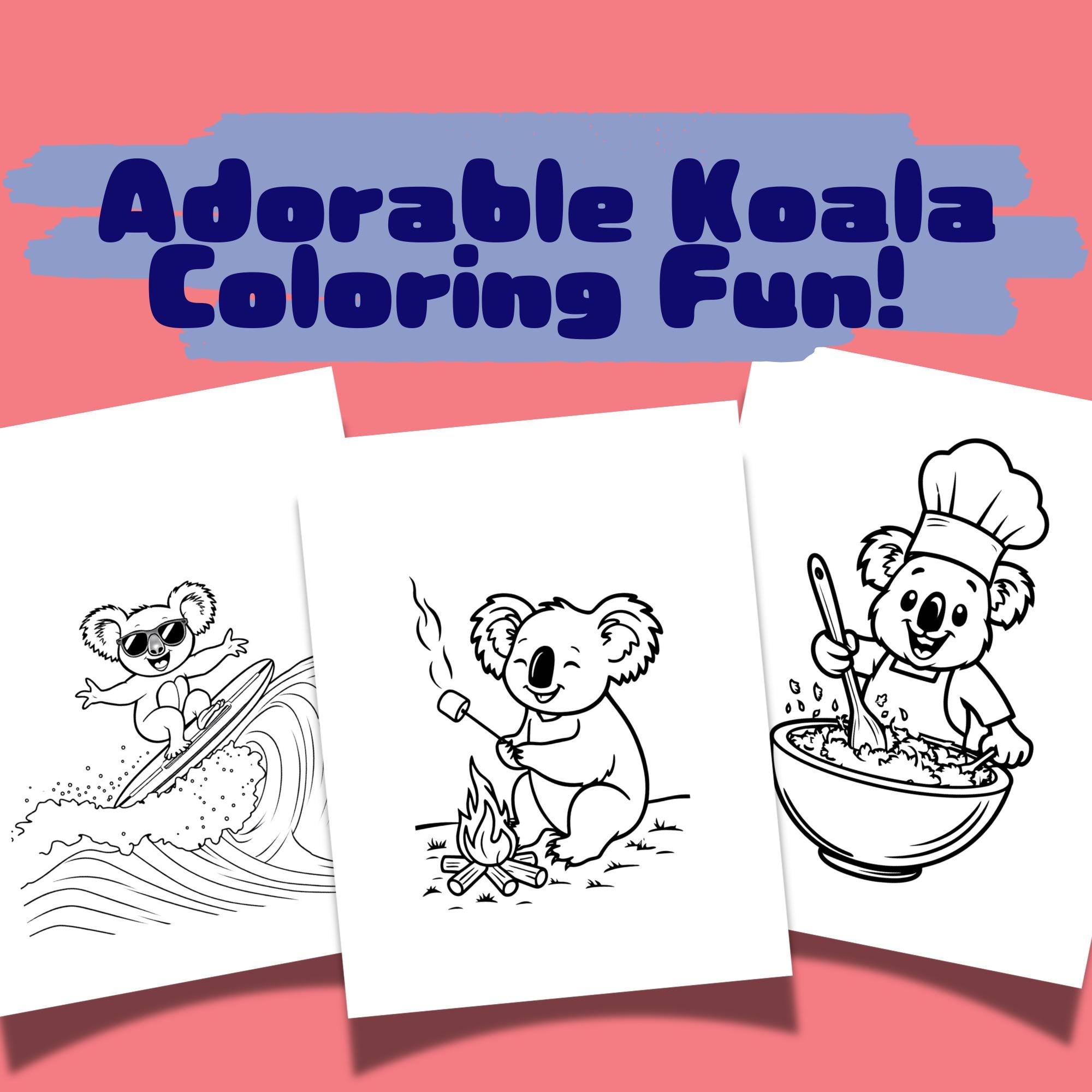 Koala Coloring Pages,25 Cute Koala Coloring Pages, Koala Png, Kawaii ...