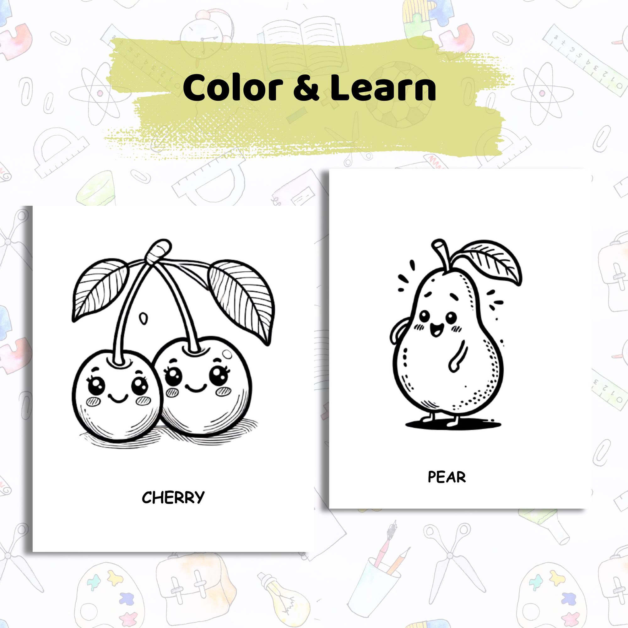 Fruit & Vegetable Coloring Pages – Cute, Educational, Fun Activity for ...