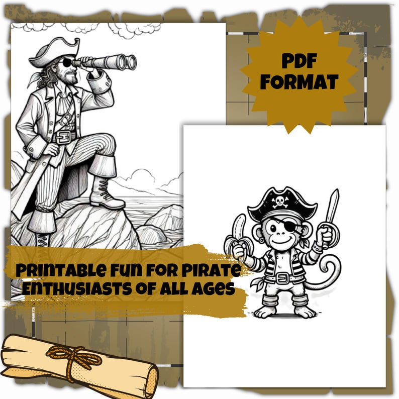 Pirate Coloring Pages - Fun Printable Activity Sheets for Kids & Adults ...