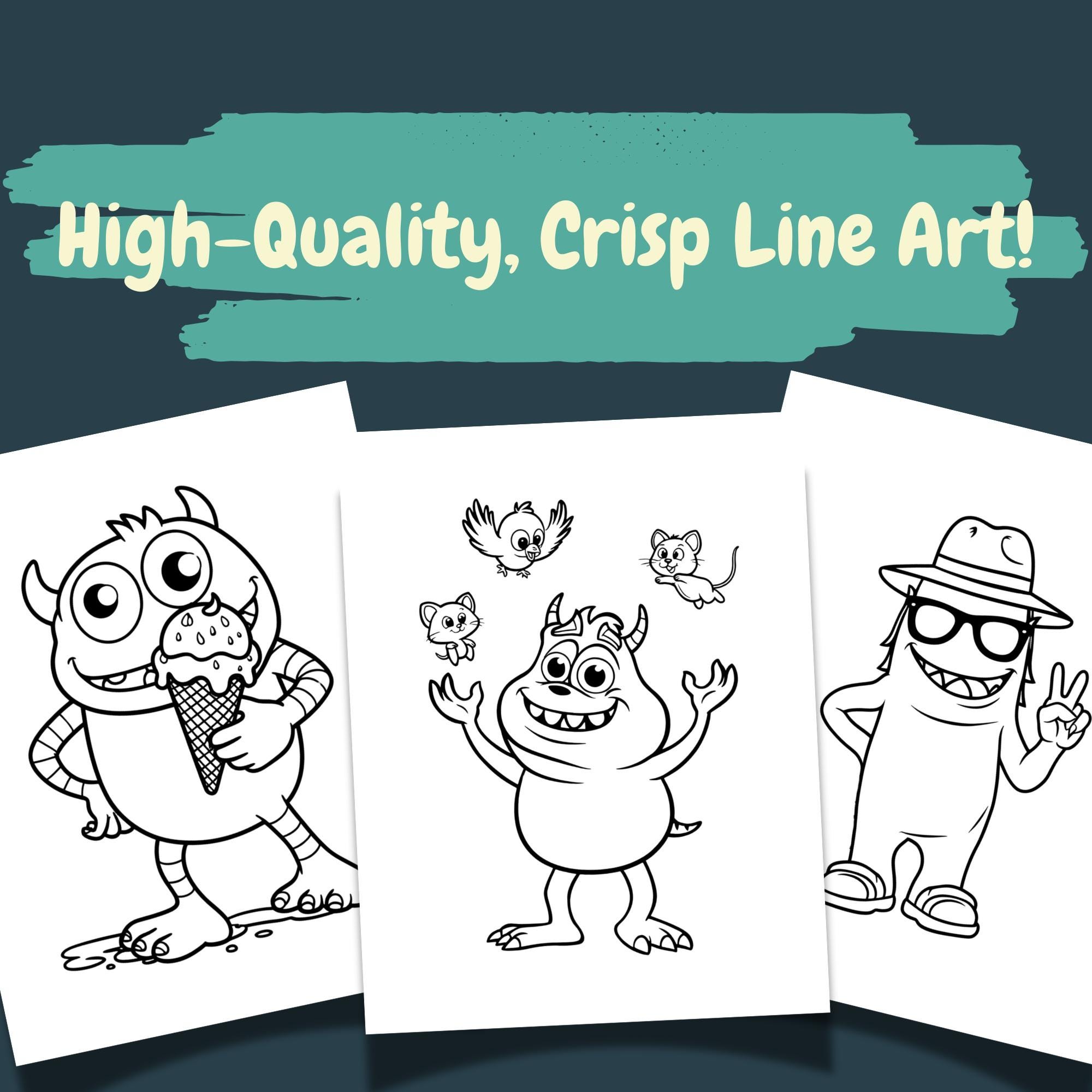 Cute Monster Coloring Pages, Monster Coloring Books, Cute Monsters 30 ...