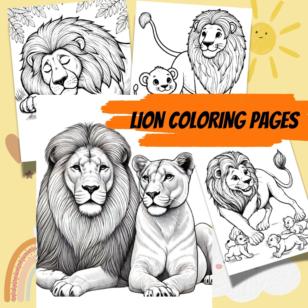 Lion Coloring Pages - Fun Coloring Book for Toddlers & All Ages, Gifts ...