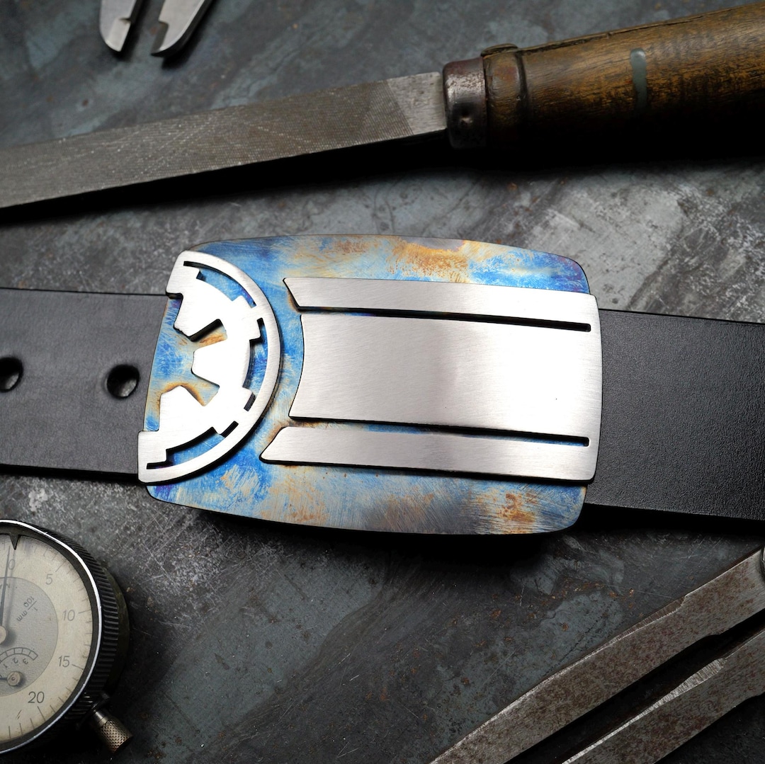 Handcrafted Galactic Empire Steel Belt Buckle With Black Leather Belt ...