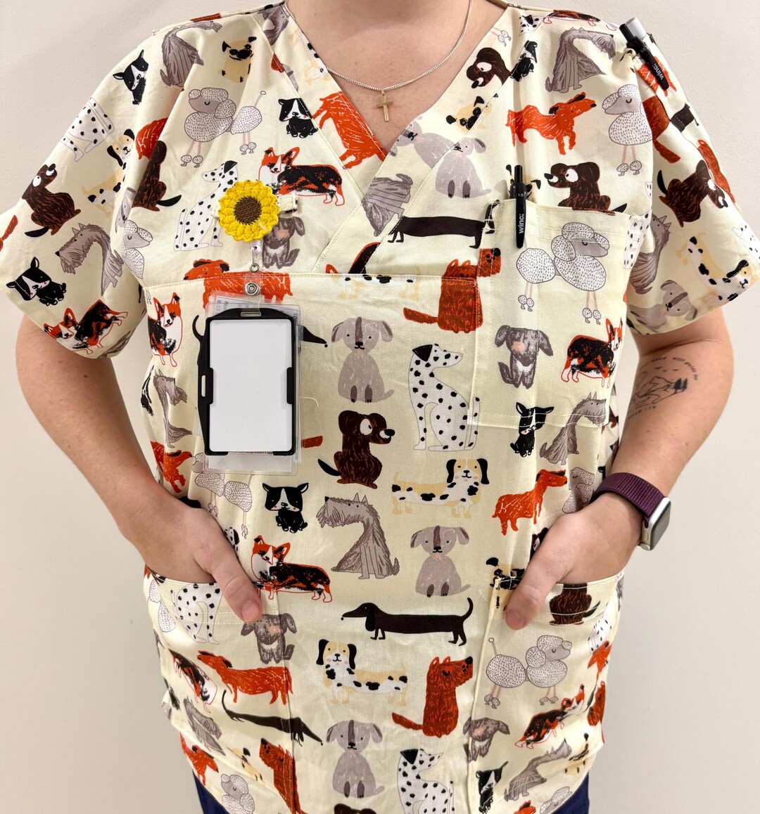 Puppy Party Handmade Scrub Top - Etsy