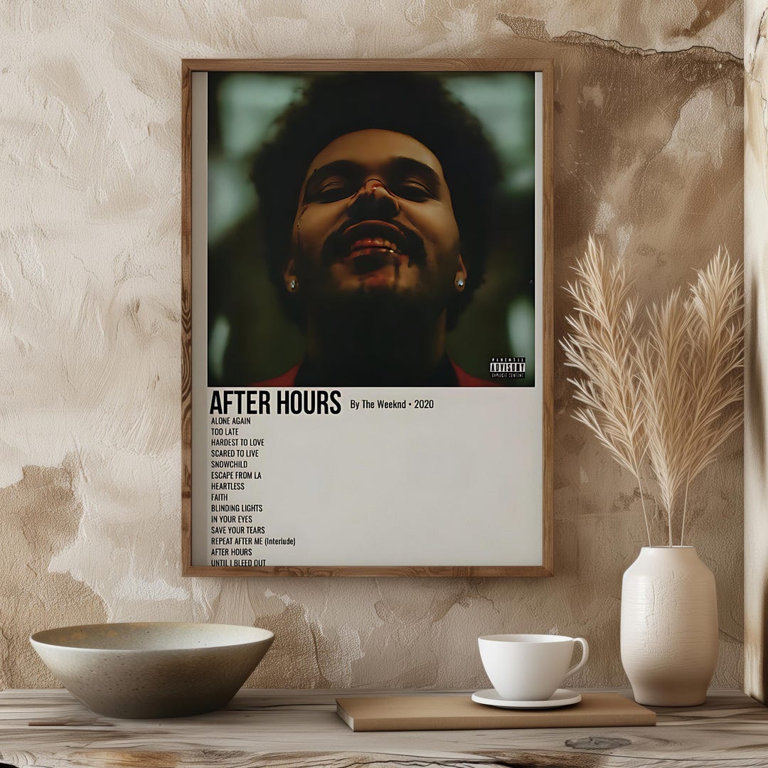 After Hours the Weeknd Aesthetic Album Poster Print Premium Wall Art ...