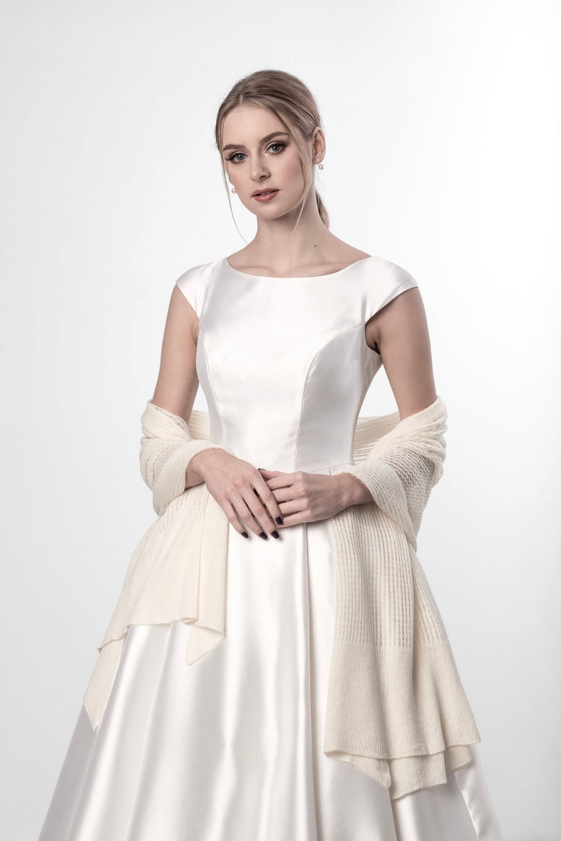 Knitted Wedding Laces Shawl Ivory Wedding Shawl Merino Wool - Etsy