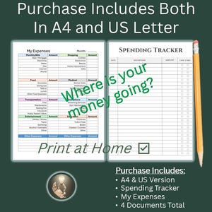 Printable Budget Tracker | Personal Finance Planner | Expense Organizer ...