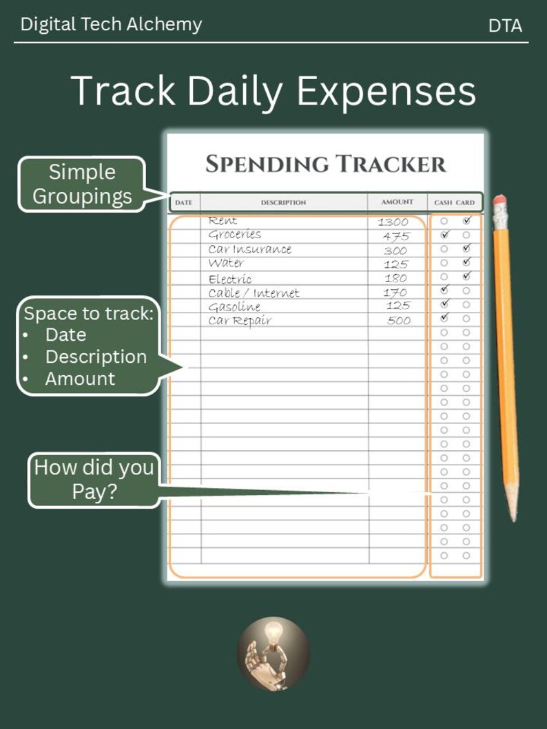 Printable Budget Tracker | Personal Finance Planner | Expense Organizer ...