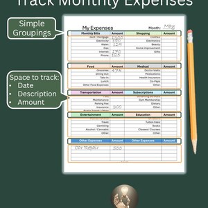 Printable Budget Tracker | Personal Finance Planner | Expense Organizer ...