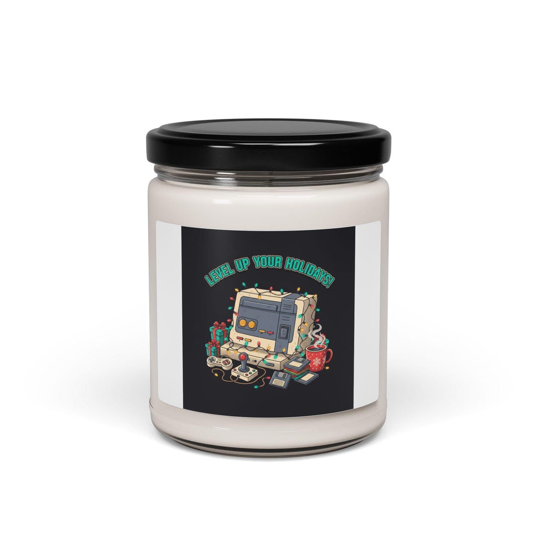 Level up Your Holidays Candle | Soy Gamer Candle, Pixel Retro Gaming - Etsy