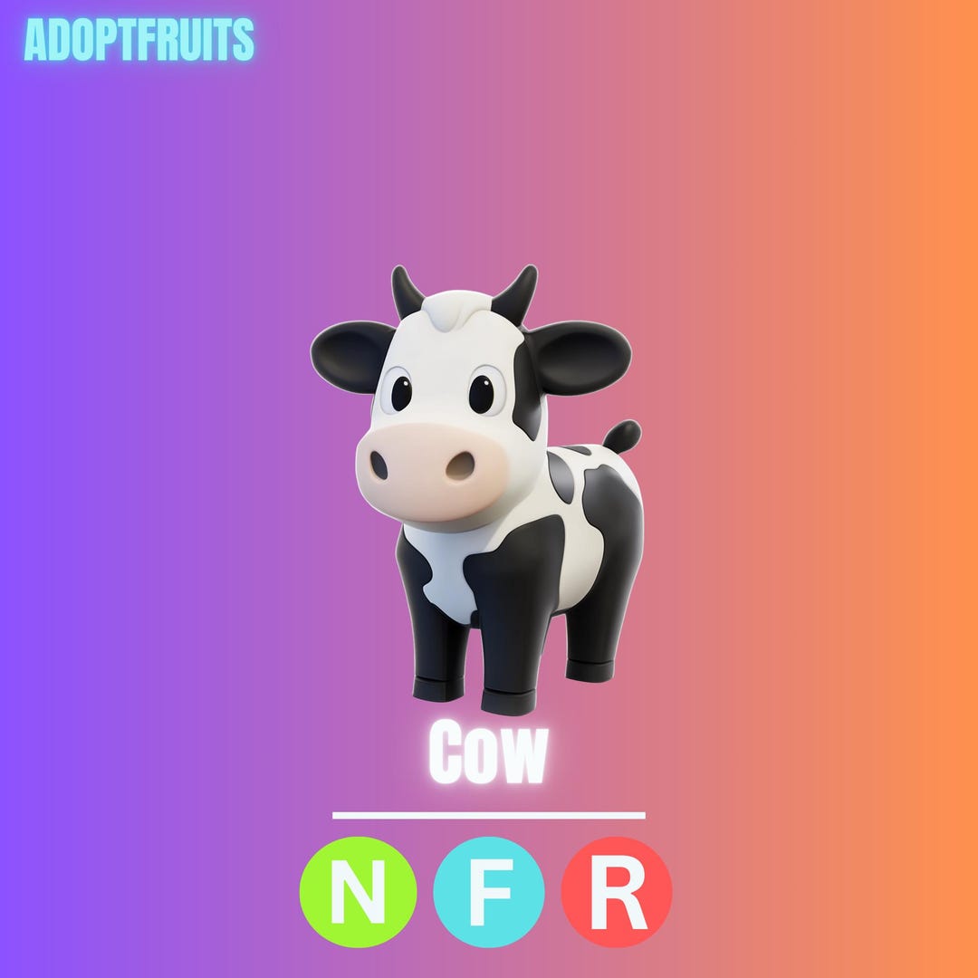 Digital Pet Cow NFR Adopt Me Compatible Cheap and Fast Delivery Neon ...