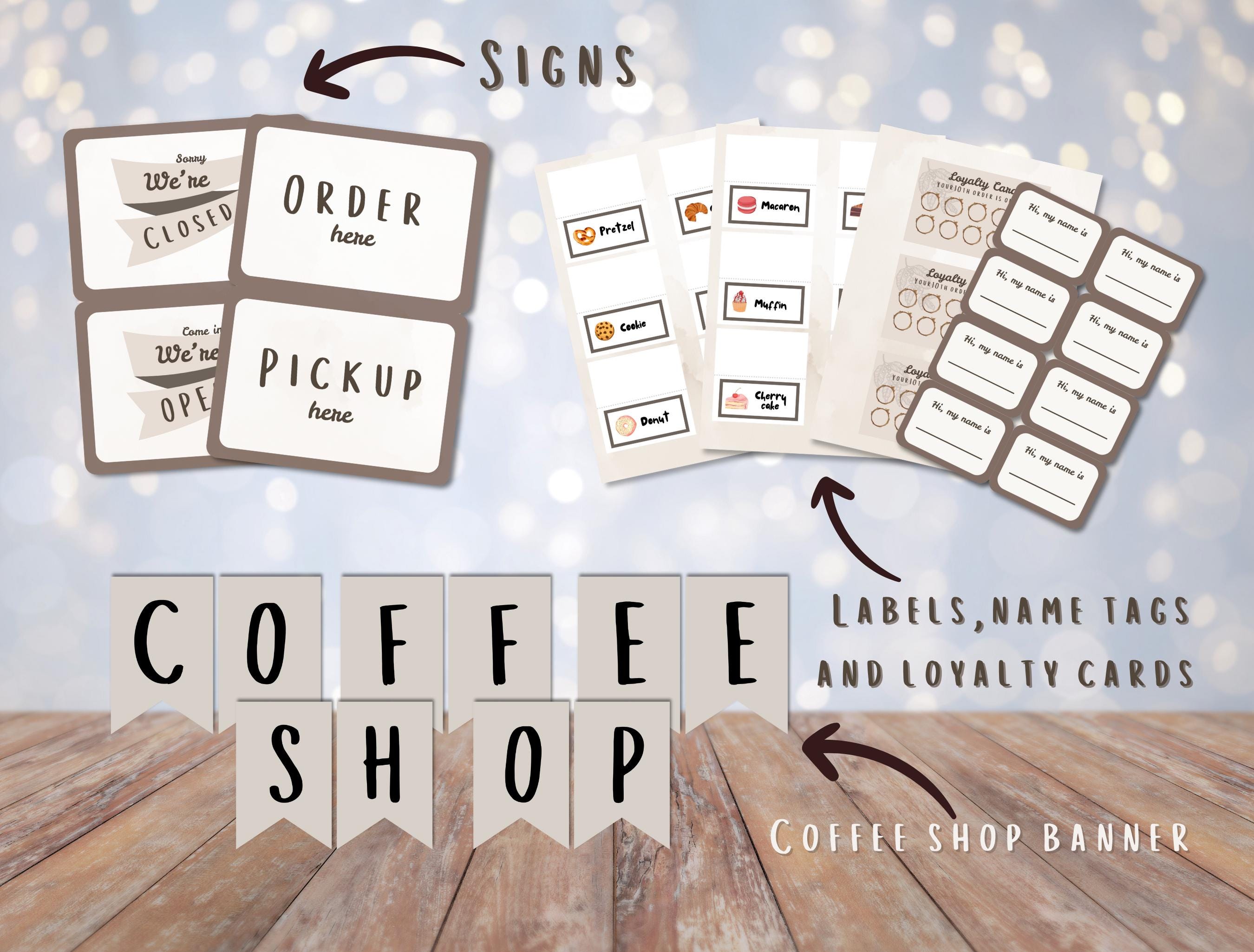 Coffee Shop Dramatic Play Printable, Pretend Play Bakery, Imaginative ...