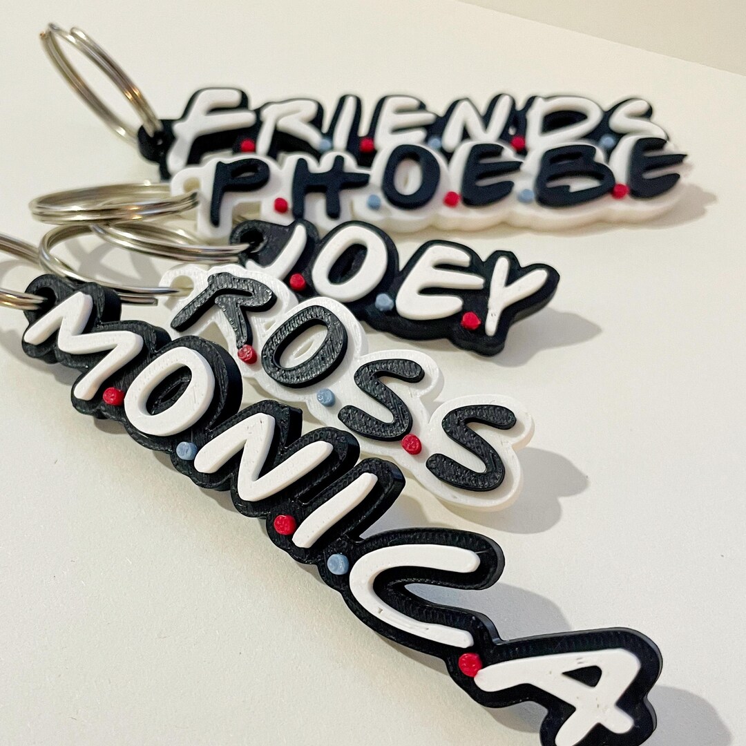 Personalized Friends Name Tag Keychain - Minimalist & Stylish | TV Show ...