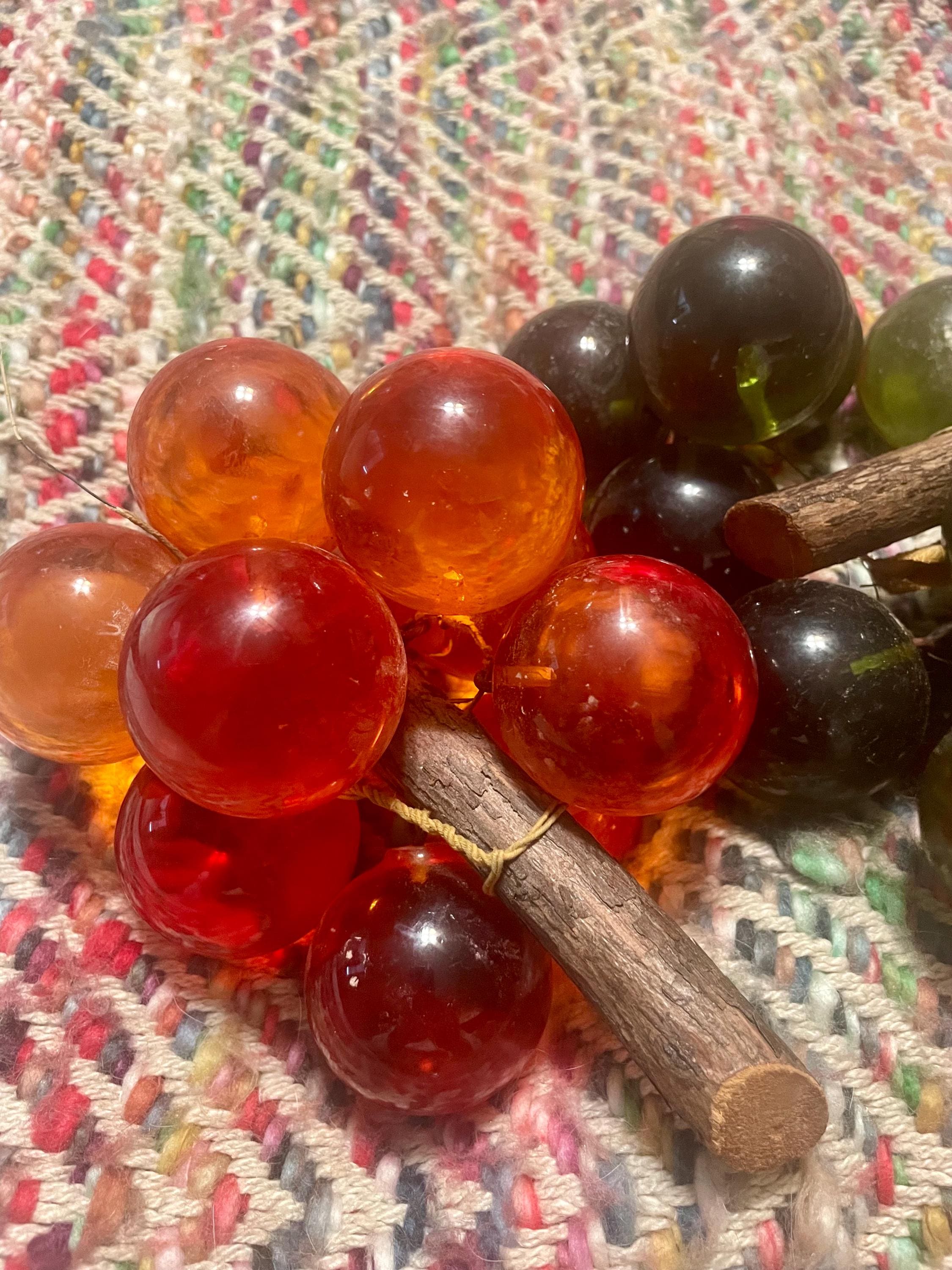 Vintage Lucite Grape Clusters, Amber and Green - Etsy