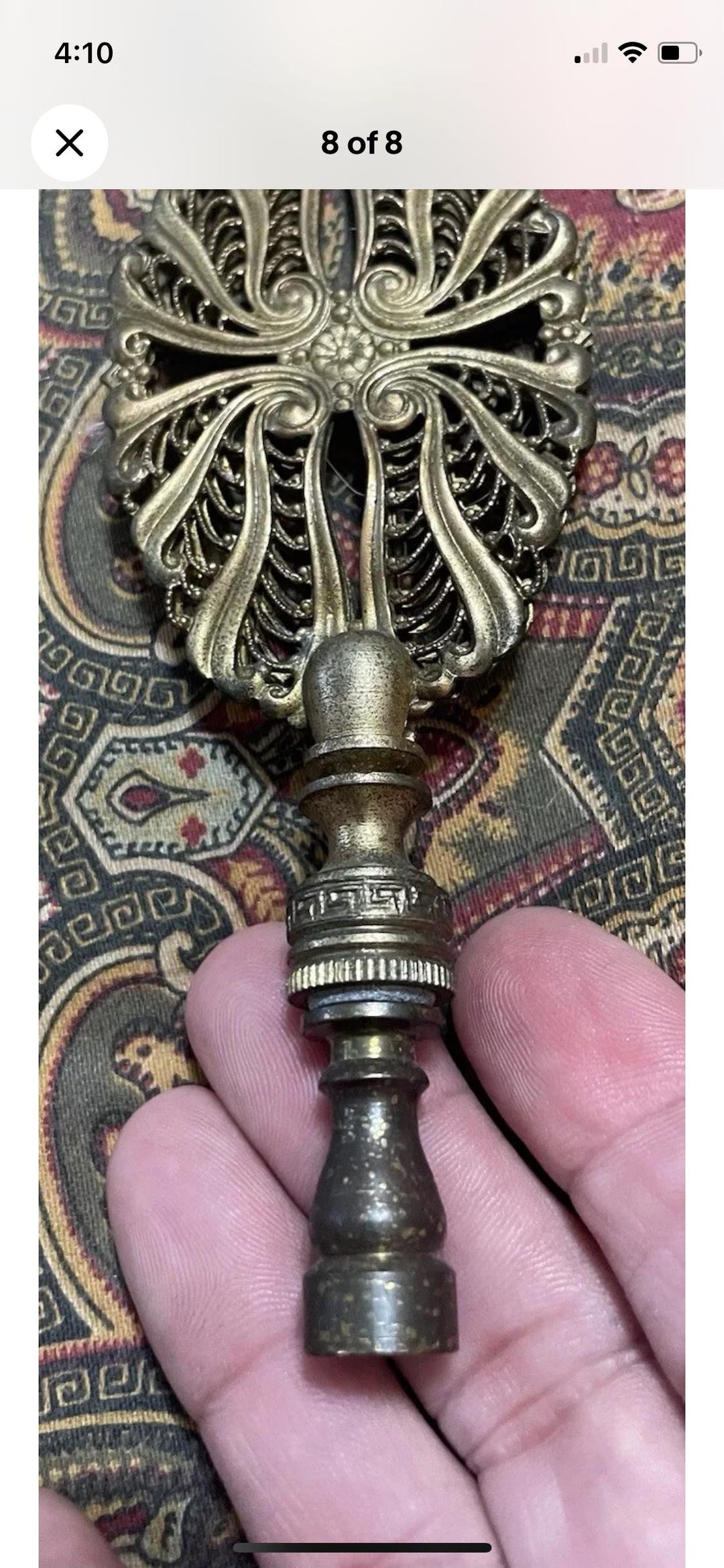 Pair of Antique Metal Lamp Finials, Ornate, Filigree Pattern, Oval - Etsy