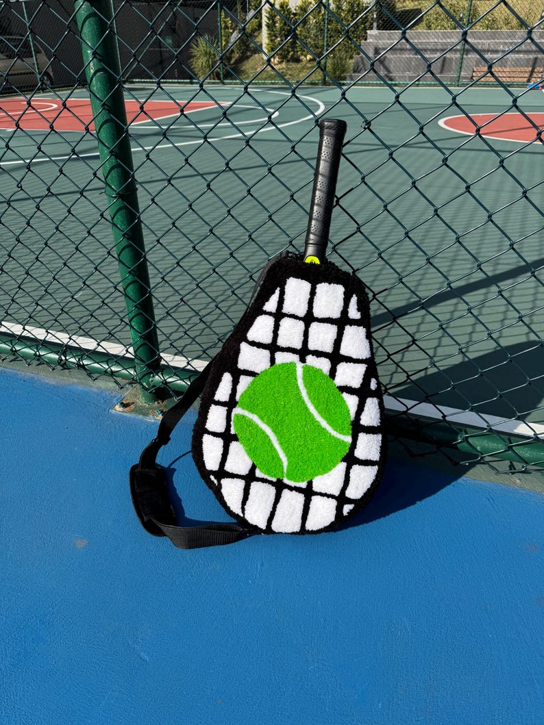 Hand Tufted Tennis Racket Bag, Stylish Cozy Sports Accessory, Perfect ...