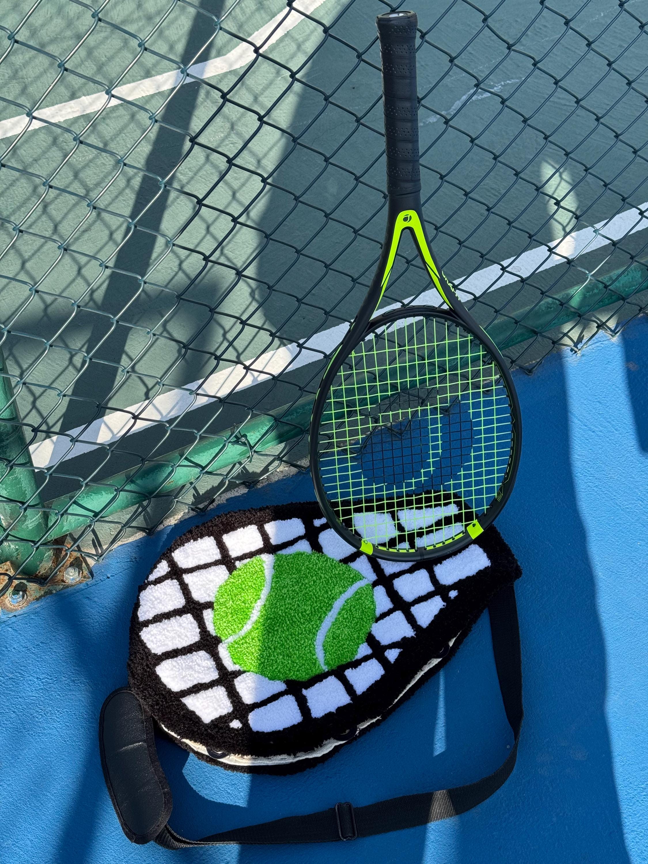 Hand Tufted Tennis Racket Bag, Stylish Cozy Sports Accessory, Perfect ...