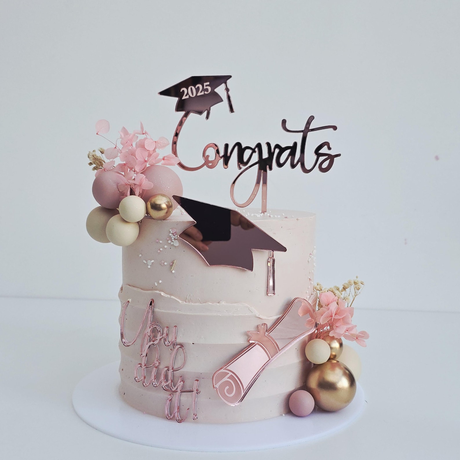 Acrylic Graduation Cake Topper Set | Modern Congrats, Hat & Diploma - Etsy