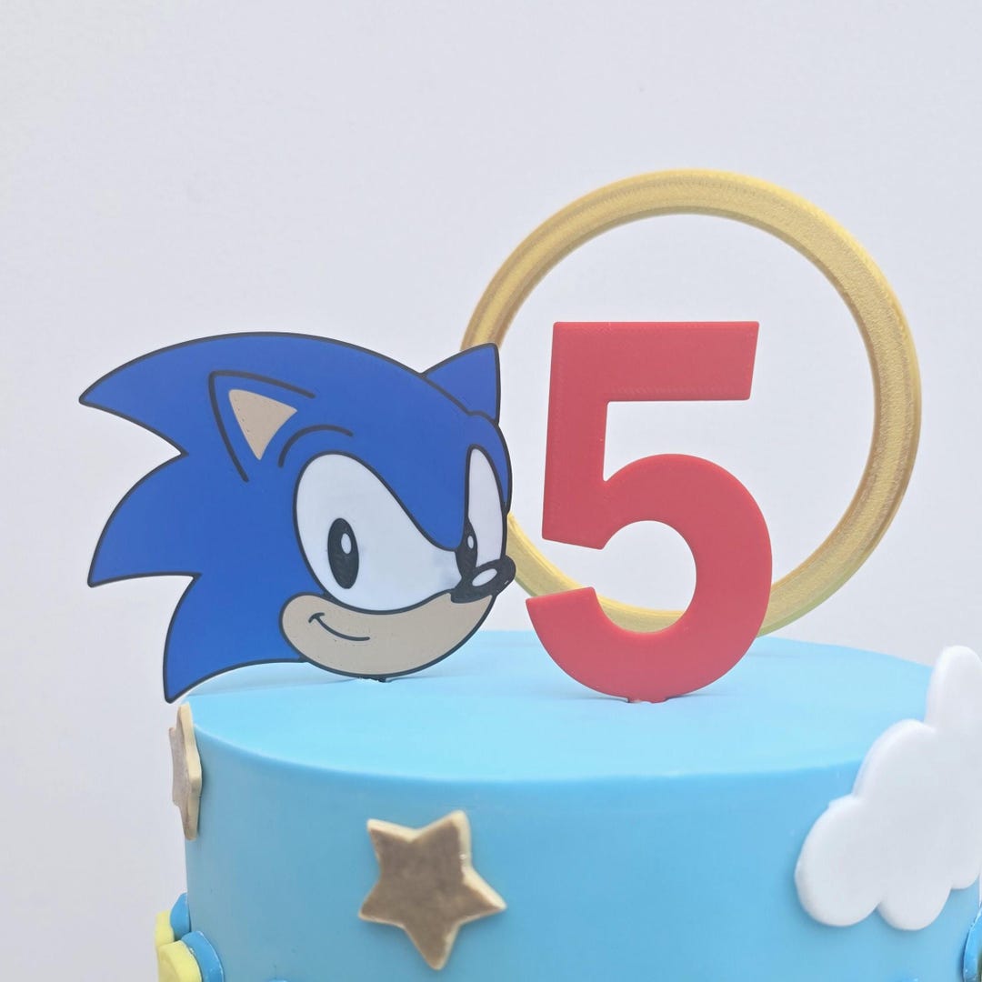 Sonic Birthday Cake Topper Set, Cake Charm - Etsy