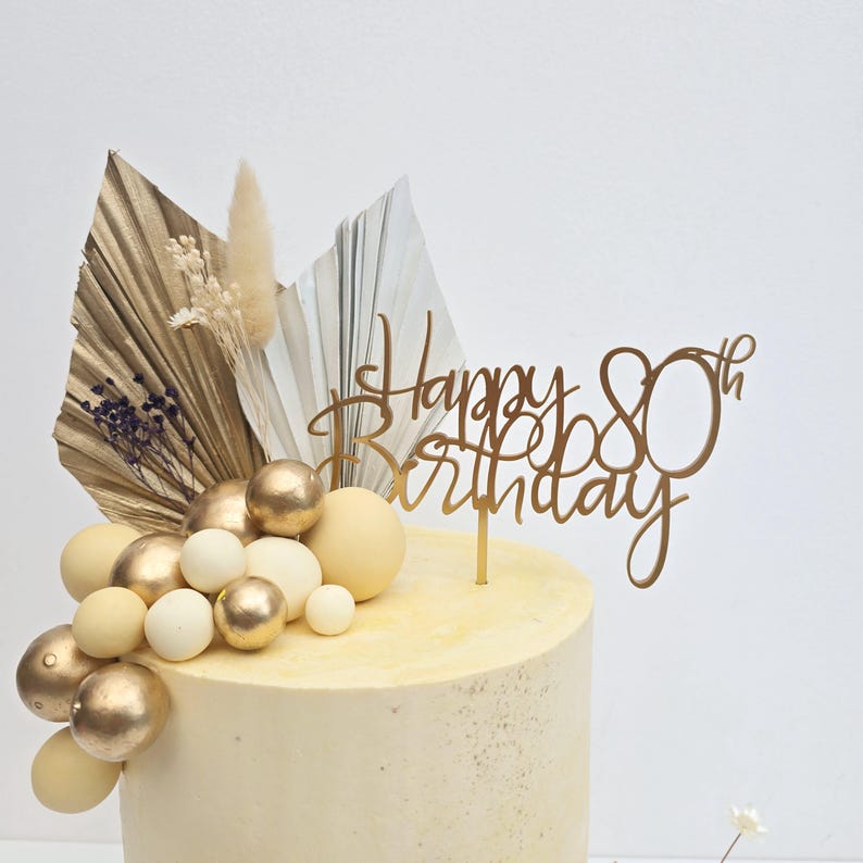 Happy Birthday Cake Topper, Acrylic Cake Topper and Name Cake Charm ...